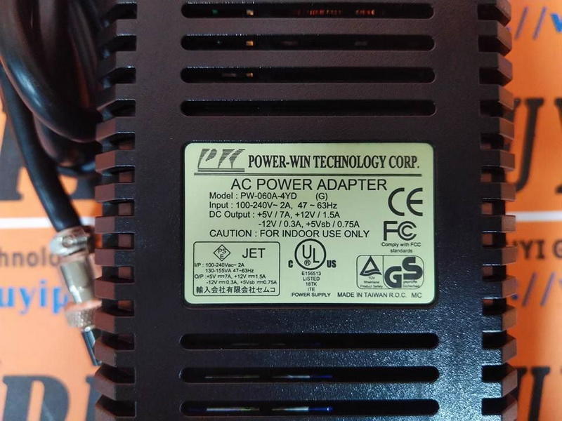 POWER-WIN PW-060A-4YD AC POWER ADAPTER - 裕益科技自動化設備可程式編碼器PLC分散式控制系統DCS